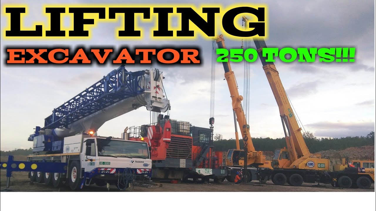 LIFTING the UPPERSTRUCTURE of Giant Hitachi Excavator EX2500-6 - YouTube