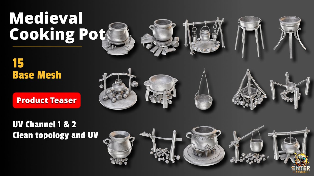 15 Medieval Cooking Pot Base Meshes – Epic Adventures Begin! - YouTube