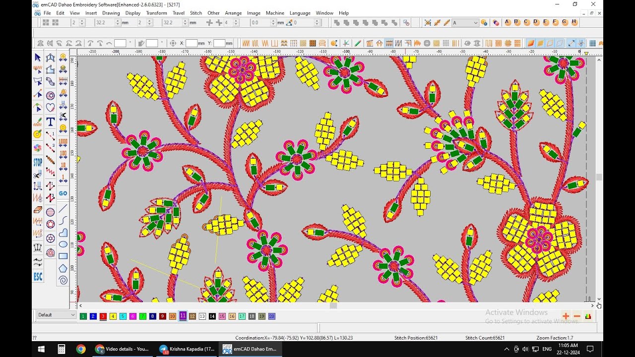 Making beads, pipe, sequins and thread design for tulle net fabric ...