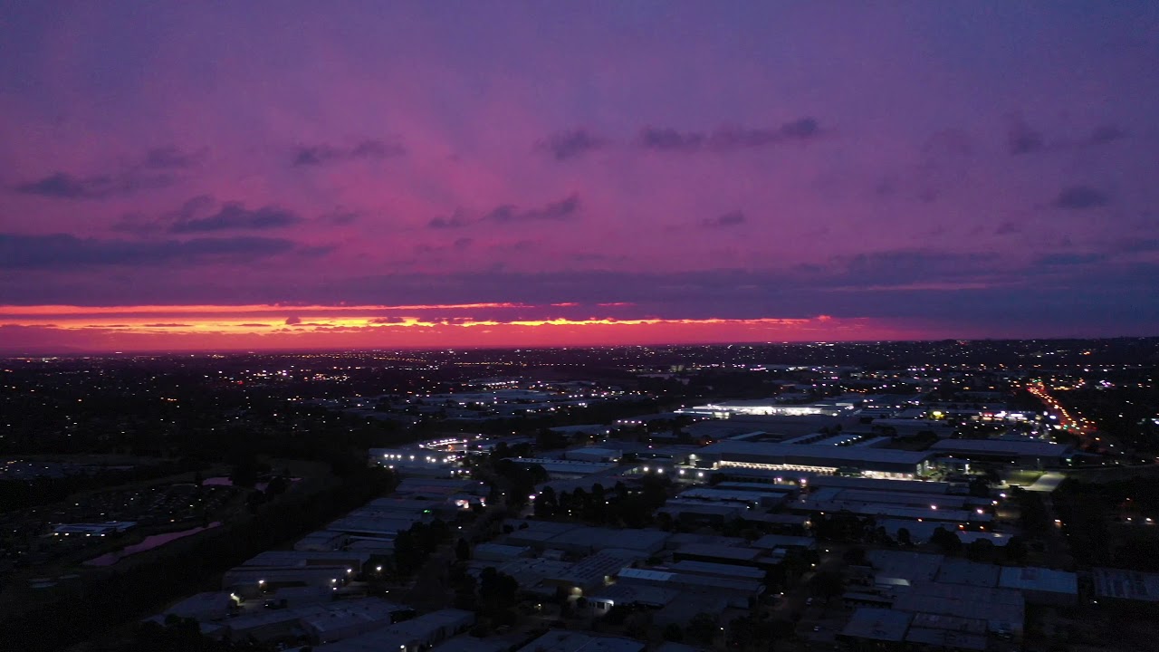 Pink purple sunset in Melbourne due to the smoke from the Australian ...