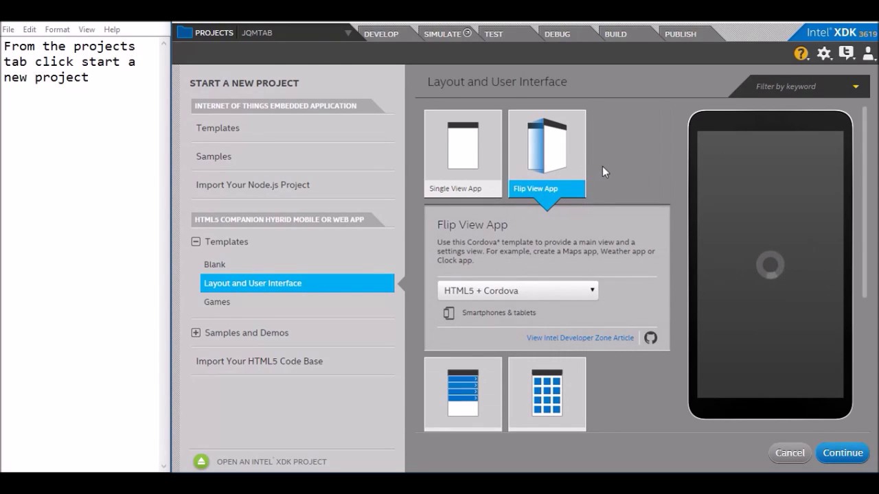 Intel XDK First Mobile Application - YouTube