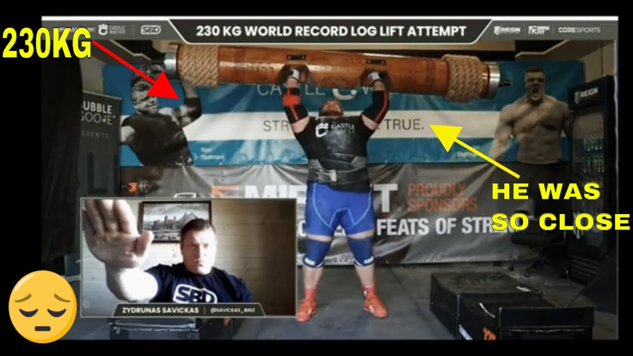LUKE STOLTMAN ATTEMPT WORLD LOGLIFT RECORD 230KG + POST INTERVIEW - YouTube