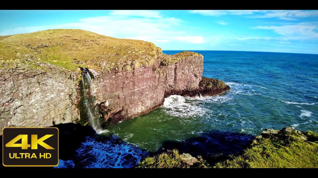 Crawton Waterfall Scotland Walking Tour 4k, Feb 2022 - YouTube