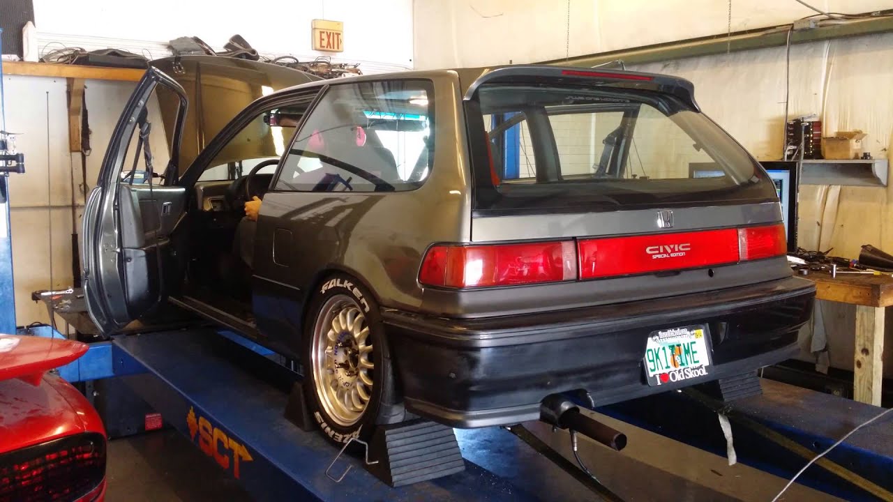 EF9 B18C Dyno - JapData Tuned - YouTube