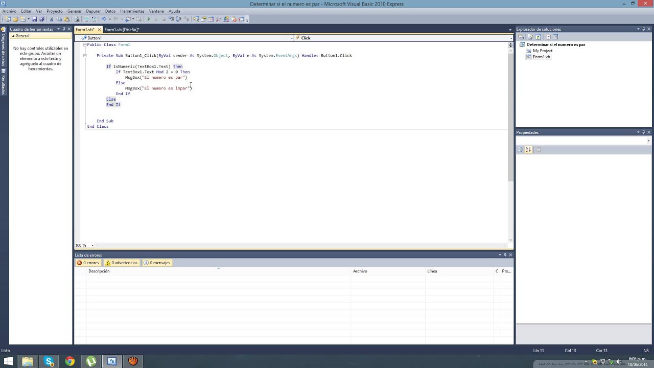 Determinar si un numero es par y saber si un caracter es numero VB 2010 - YouTube