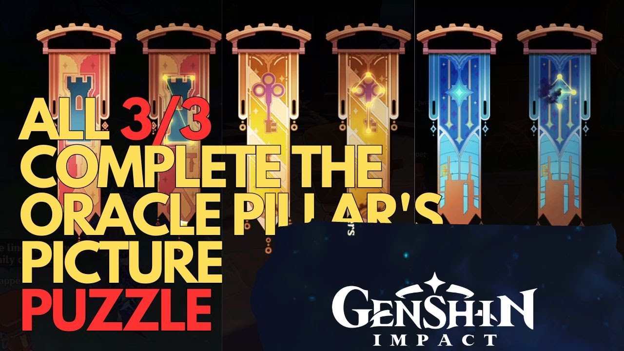 All 3 Complete the Oracle Pillar's picture Genshin Impact Puzzles - YouTube