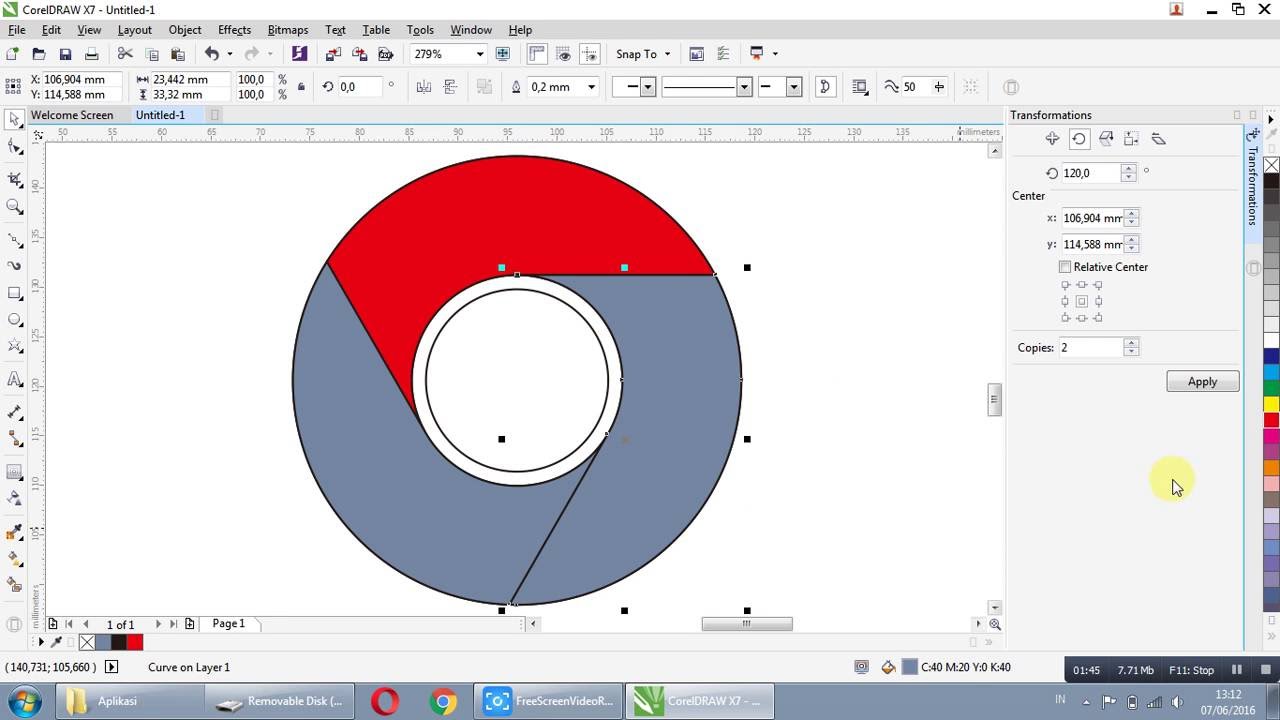 How To Draw Google Chrome Logo With Corel Draw X7 - YouTube
