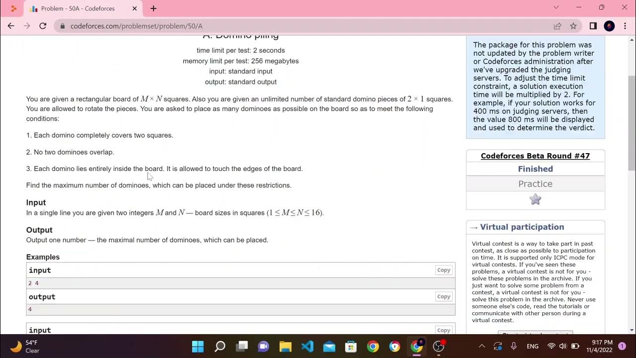 Domino Piling (Codeforces) Explanation and Solution - YouTube
