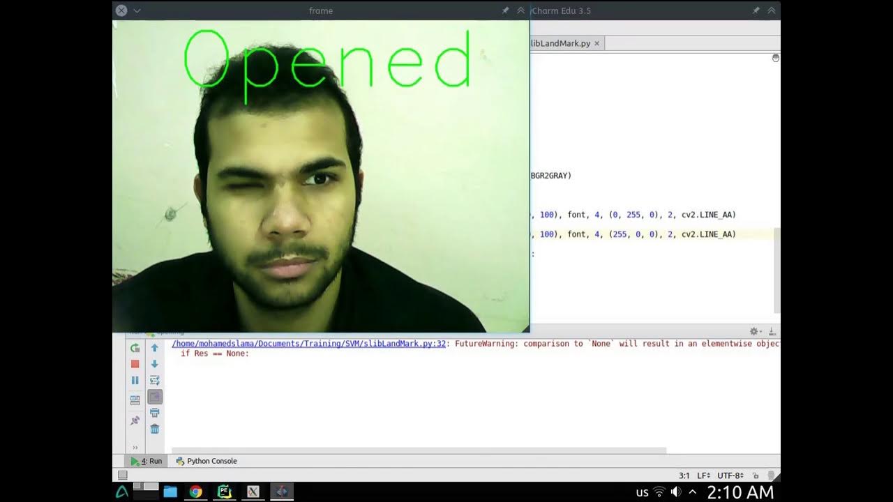 Eye blinking using python and opencv - YouTube