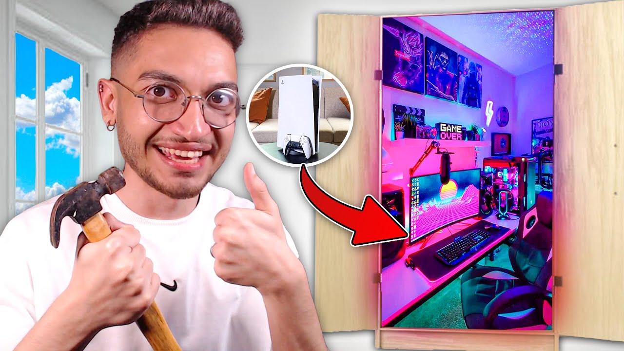 😂🔨داخل کمد اتاق گیمینگ مخفی ساختم Youtube