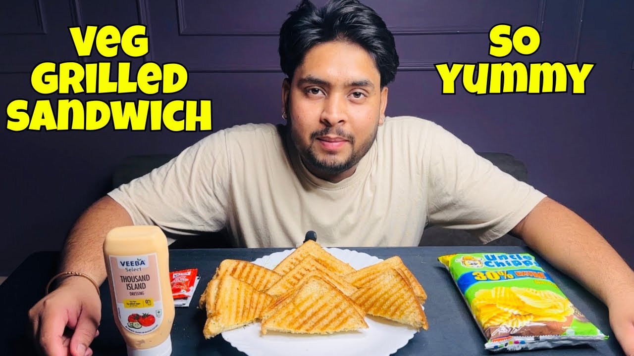 ASMR Eating Yummy Veg Grilled Sandwich Mukbang - YouTube