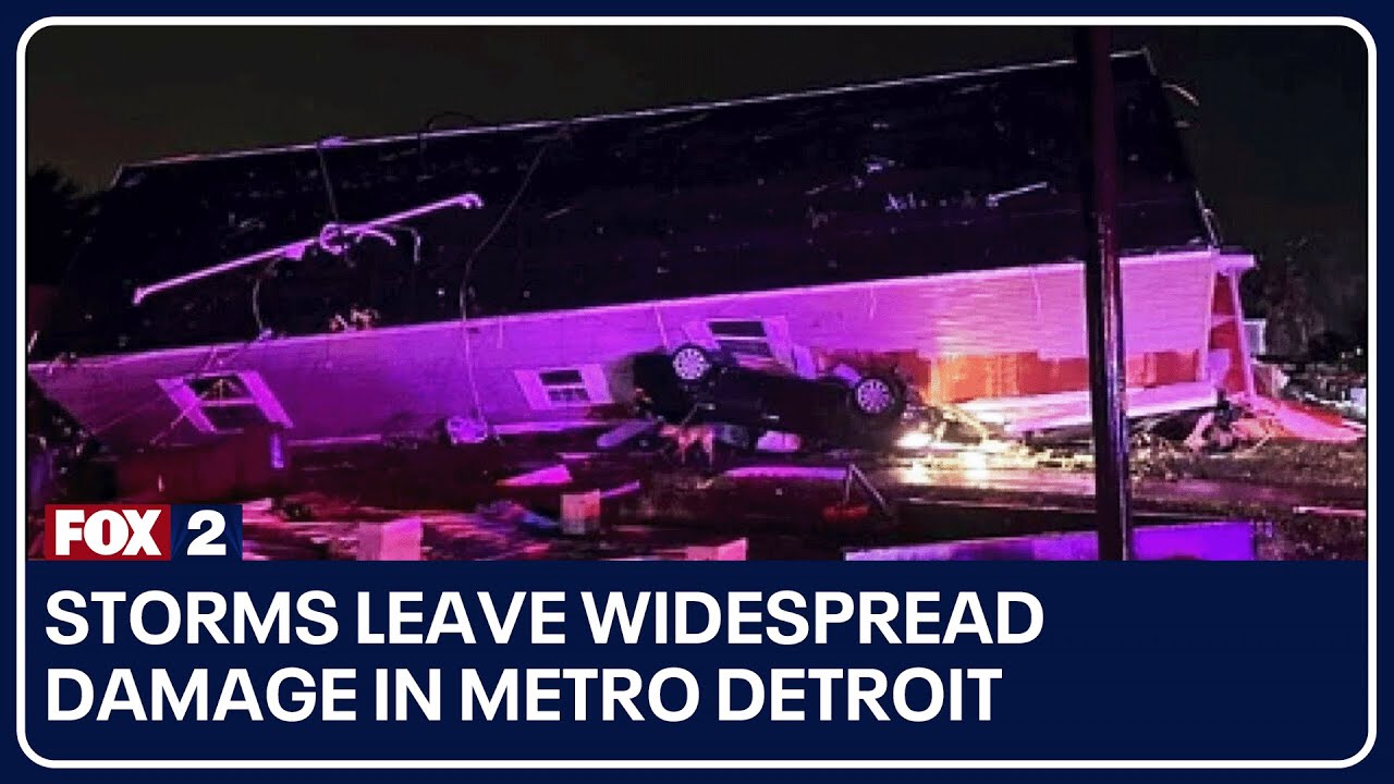 Storms leave widespread damage in Metro Detroit - YouTube