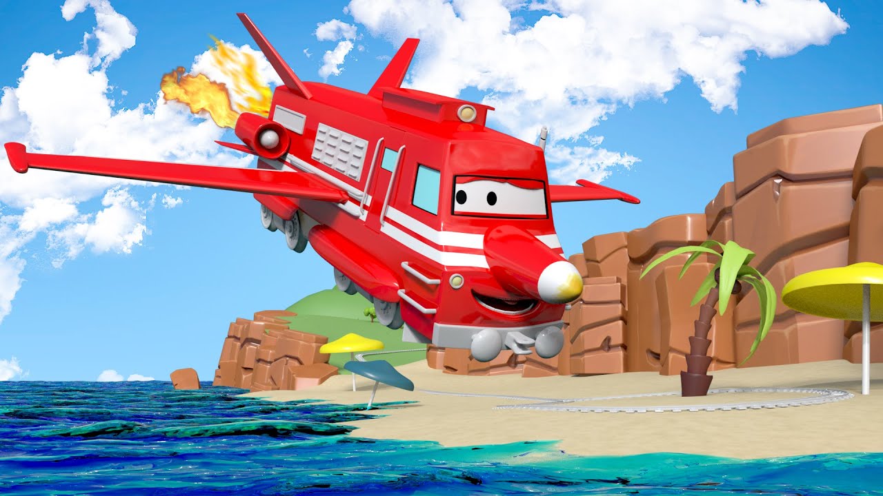 The Jet Plane - Troy the Train in Train Town | Construction Cartoon for ...