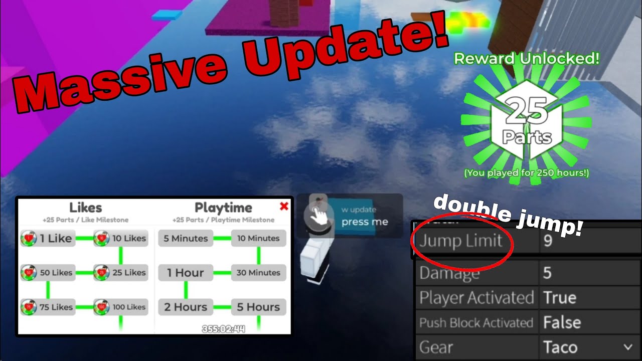 NEW Massive Obby Creator Update (Double Jump, Free Part Rewards & More ...