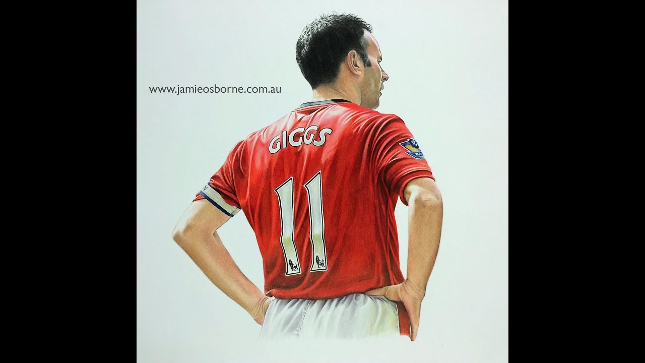 Ryan Giggs in colour pencil - YouTube