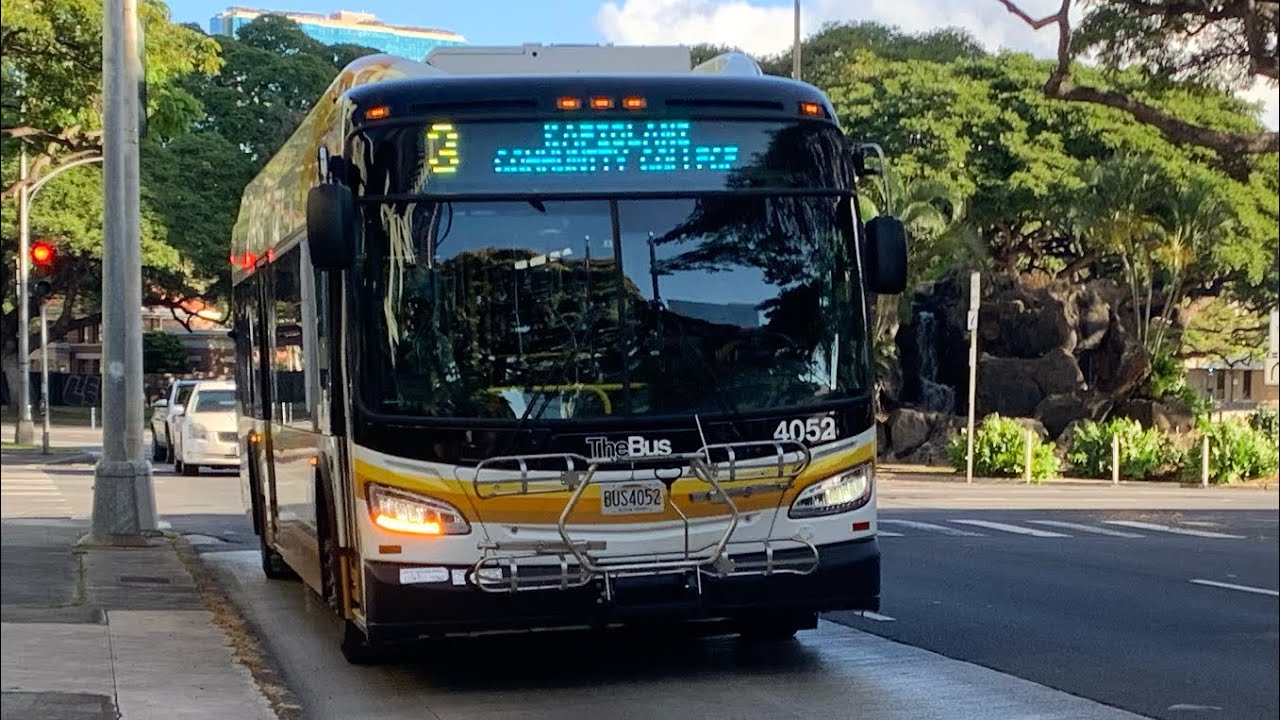 Honolulu TheBus Route 3-Kapiolani Community College Bus #4052 - YouTube