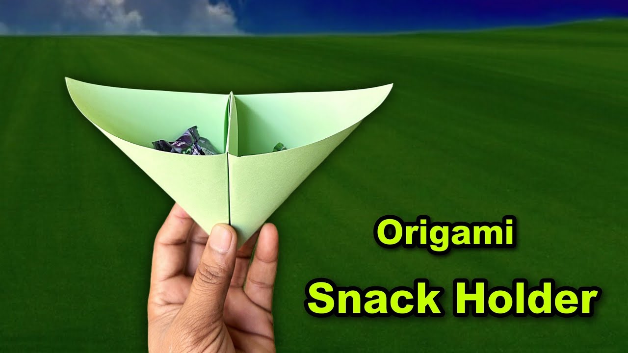 paper snack holder, origami paper toy, how to make paper holder - YouTube