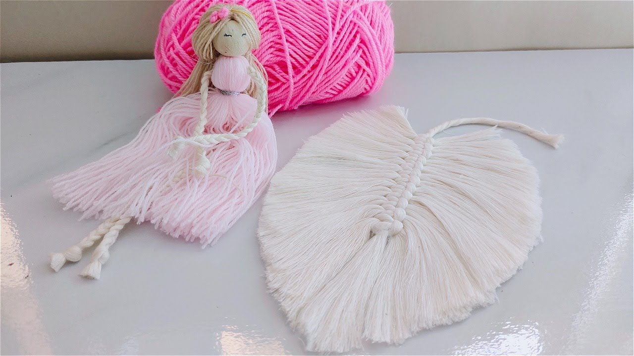 HOW TO MAKE CUTE QUICK EASY DIY MACRAME YARN FEATHER LEAF/MACRAME LEAF ...