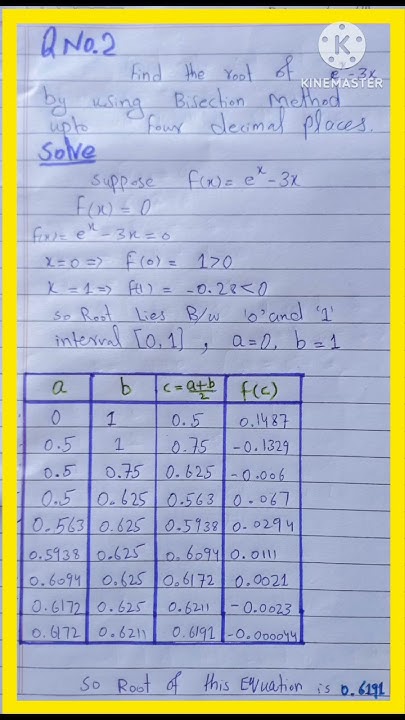 Bisection method procedure and Questions notes - YouTube