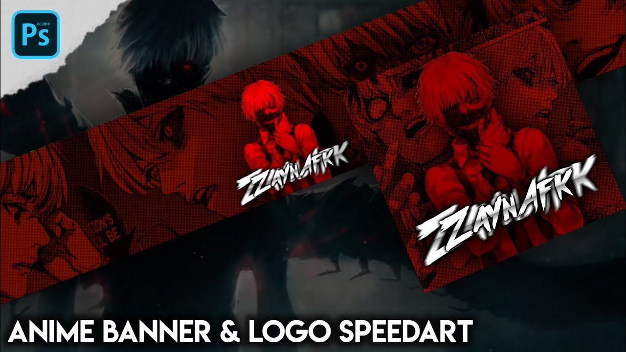 Anime Banner & Logo SpeedArt (Kaneki From Tokyo Ghouls) - YouTube