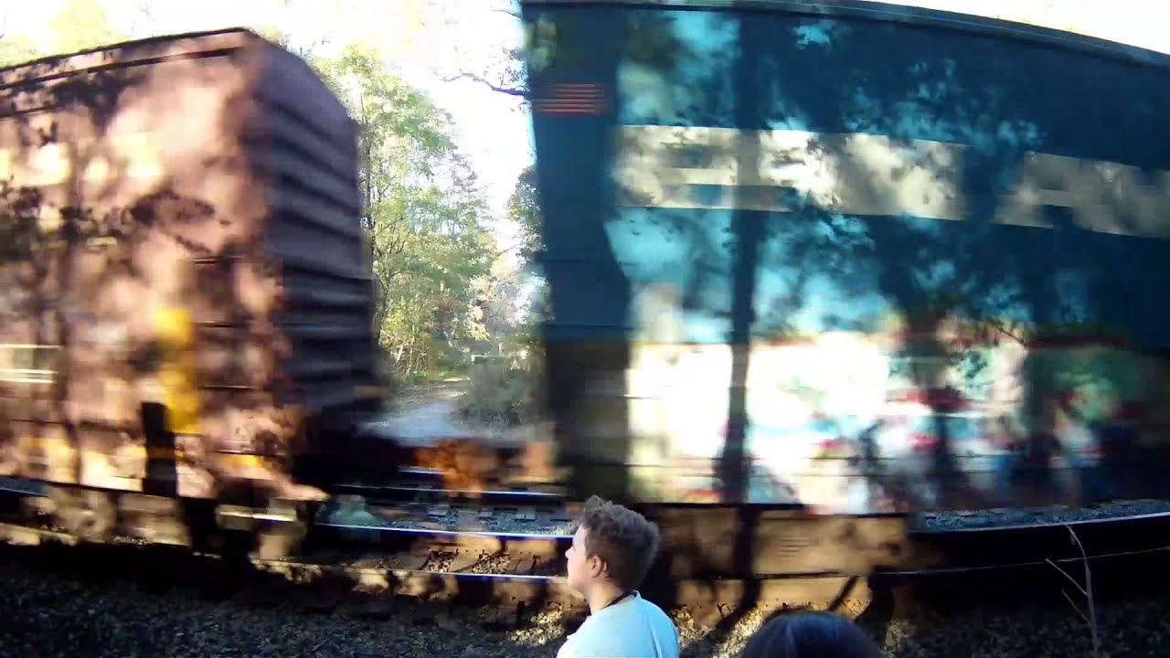 Projection on freight train - YouTube