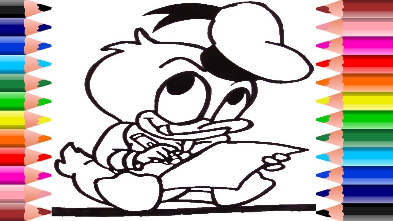 Coloring Disney's Baby Donald Duck - Coloring Pages For Kids And ...