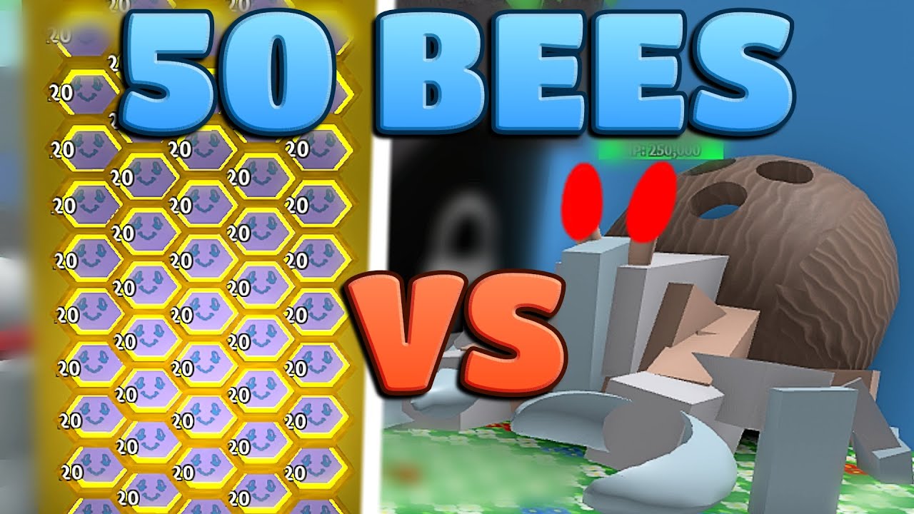 50 Tadpole Bees vs. Coconut Crab - Bee Swarm Simulator - YouTube