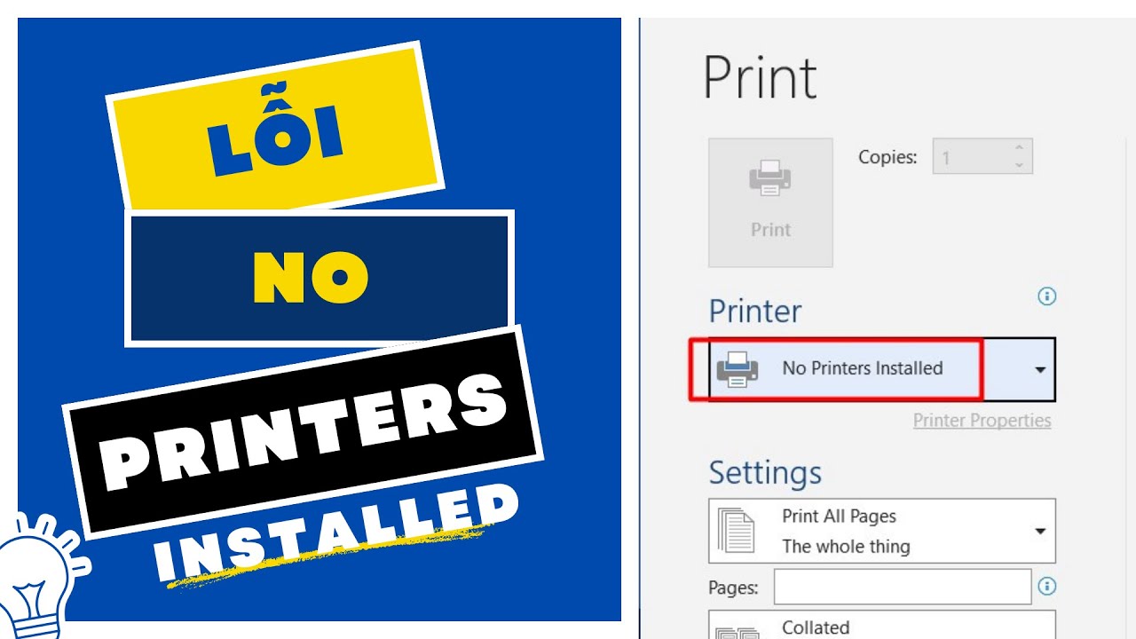 Cách sửa lỗi No Printers Installed khi in trong word, excel...| Tin học dạo - YouTube