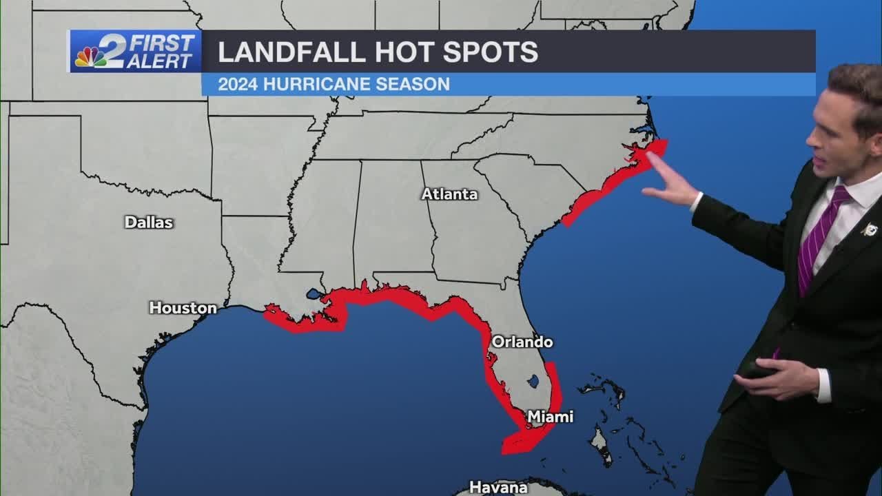 2024 hurricane landfall hot spots - YouTube