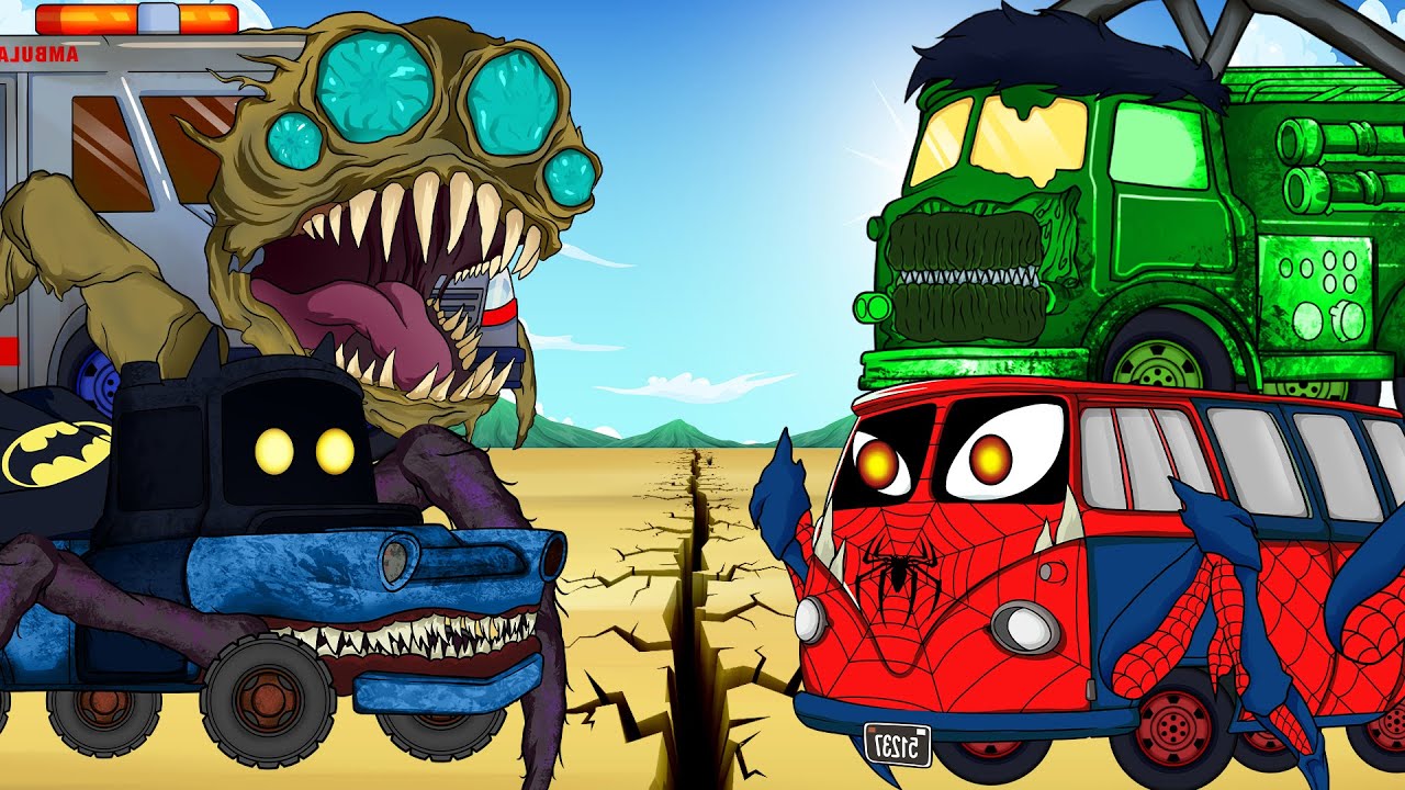 Team Hulk Fire Truck,Spider-Man Bus Vs Team Bat Man Car,Ambulance ...