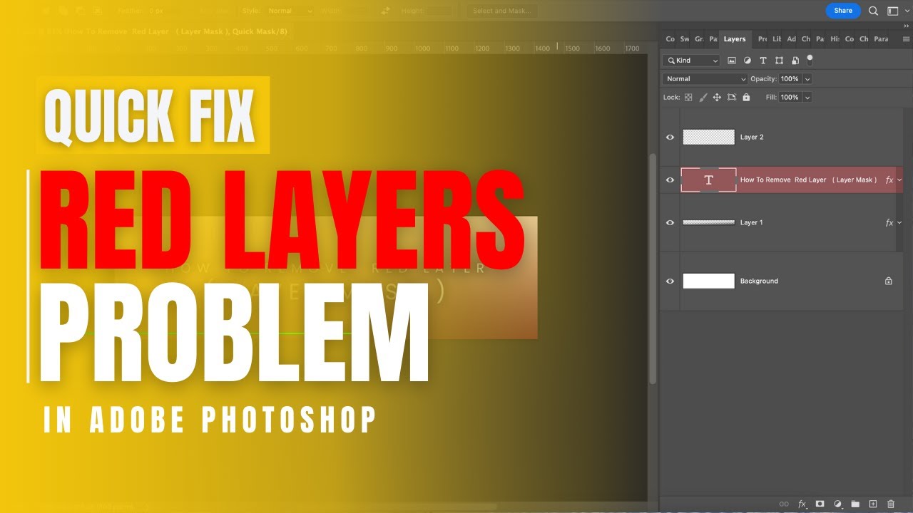 Photoshop Quick Fix Red Layers Problem Solution l 🅿️hotoshop - YouTube