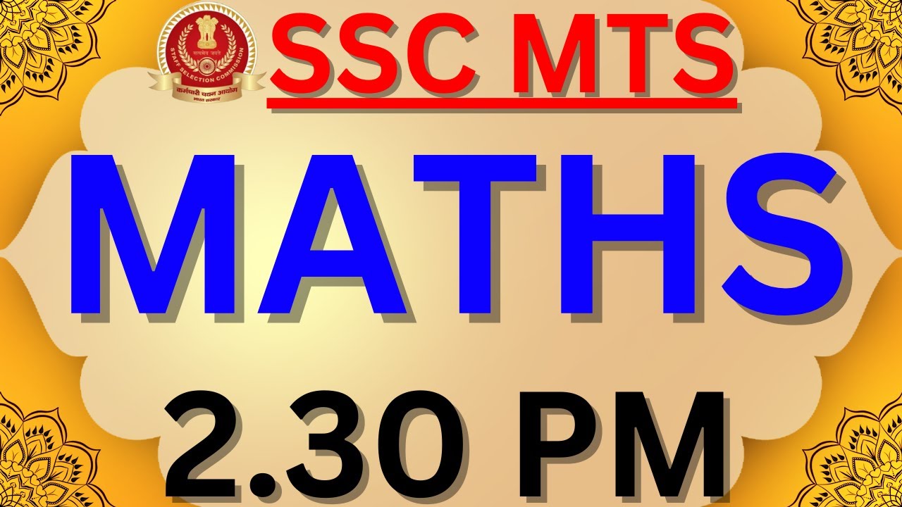 SSC MTS MATHS PAPER | SSC MTS MATH 10 APRIL 2023 @2.30PM | SSC MTS ...