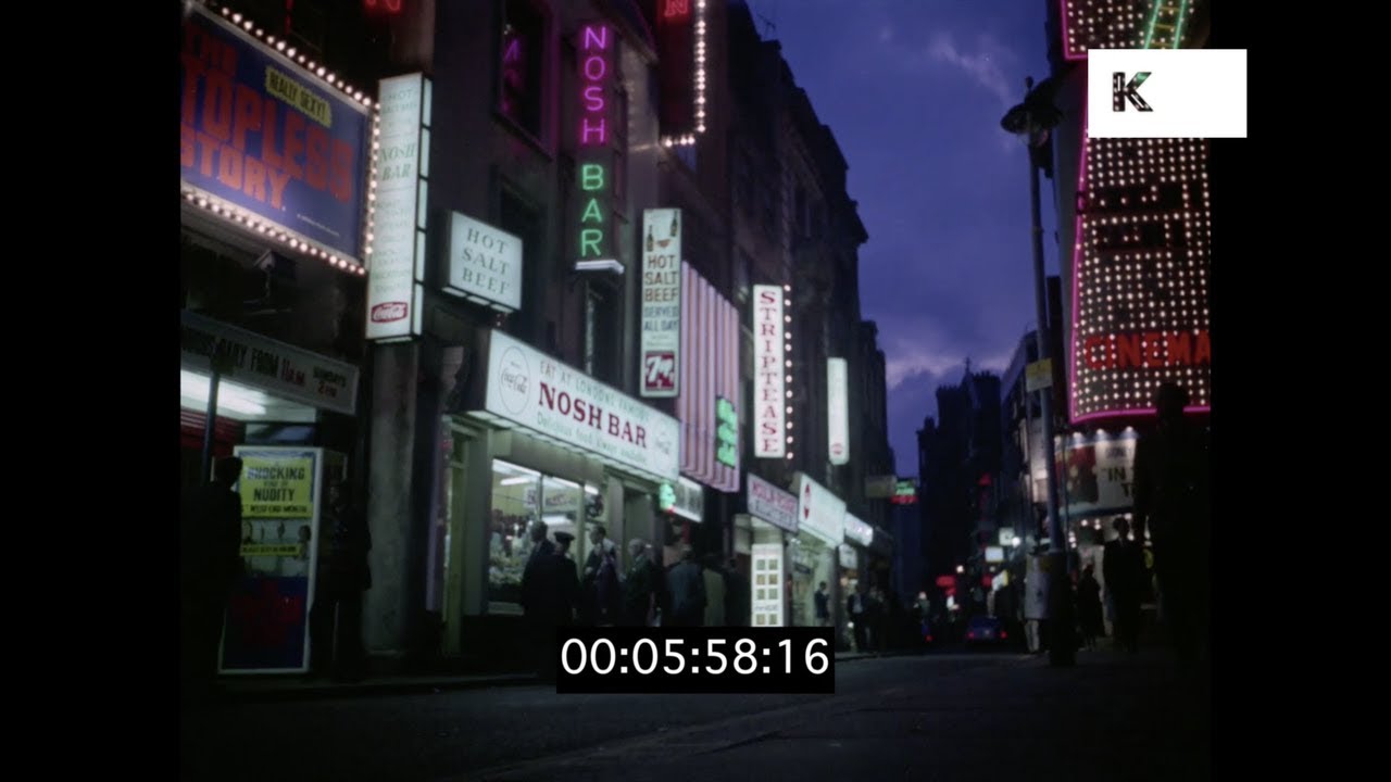 1960s West End of London at Night, Soho, HD from 35mm - YouTube
