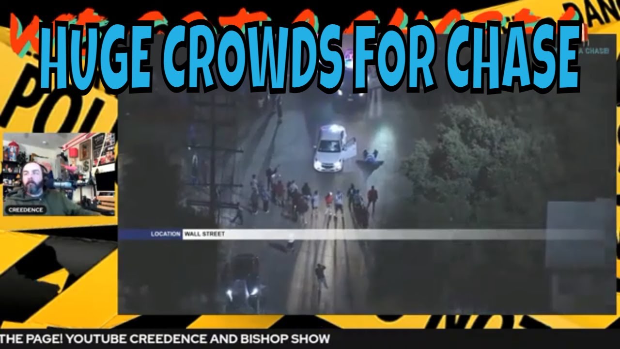 LIVE CAR CHASE FELONY STOP | POLICE PURSUIT | HUGE CROWDS ON THE STREET ...