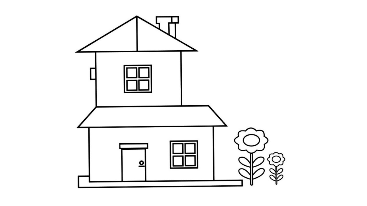 How to Draw a Beautiful Small House - Easy Drawing for Kids | Step by ...
