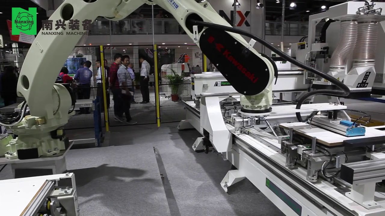 Nanxing CNC Machining Center NCG3312DA PTP+Robot - YouTube