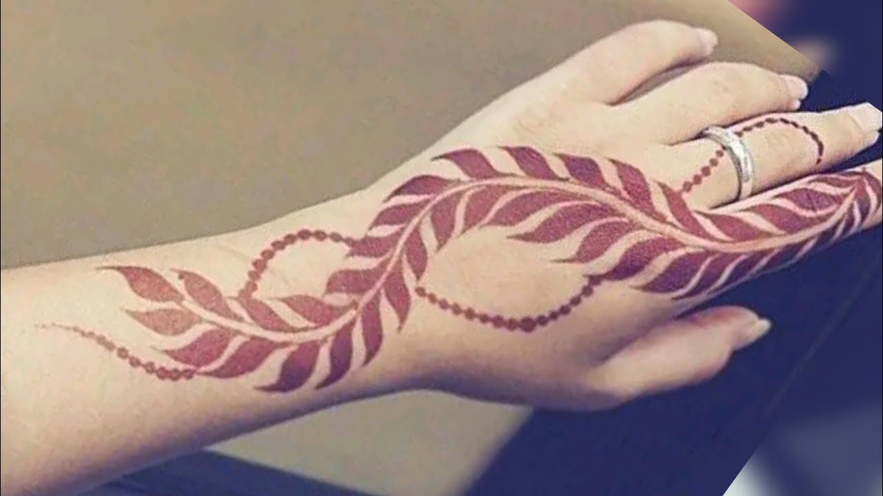 Very simple leaf mehndi design for beginners - YouTube