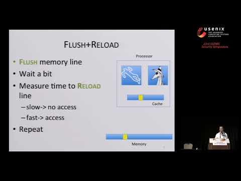 USENIX Security '14 - FLUSH+RELOAD: A High Resolution, Low Noise, L3 Cache Side-Channel Attack ...