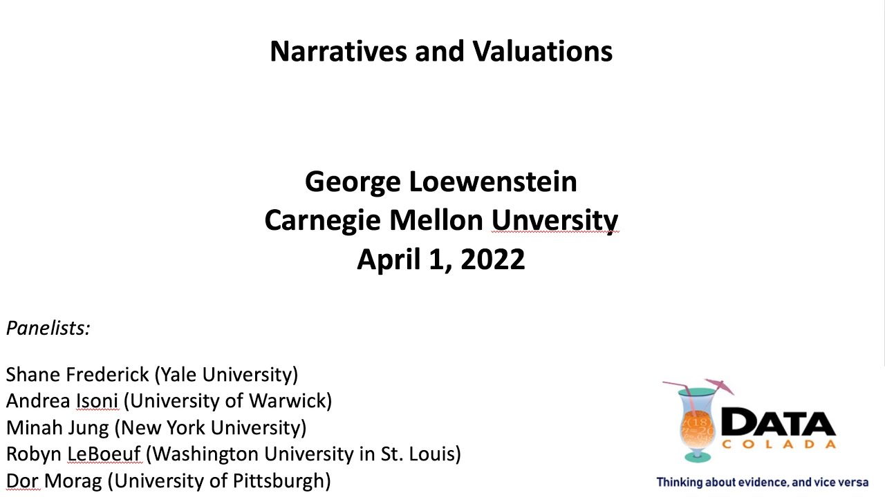 George Loewenstein - Data Colada Seminar Series (01 April 2022) - YouTube