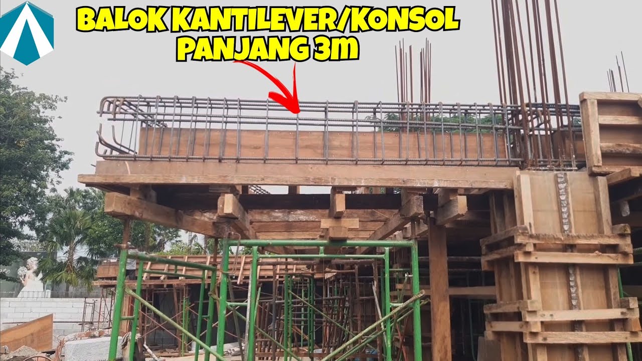 Balok konsol / balok kantilever panjang 3m - YouTube