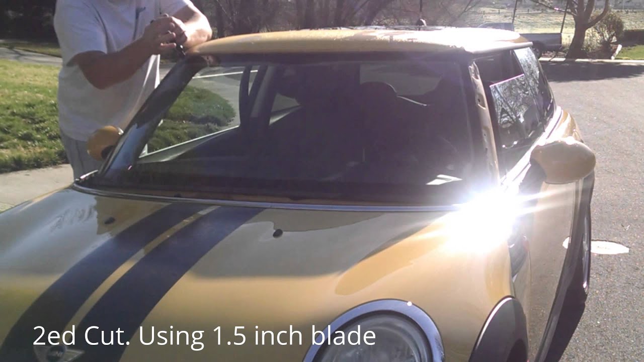 Windshield Cut Out Tool On A Mini Cooper - YouTube