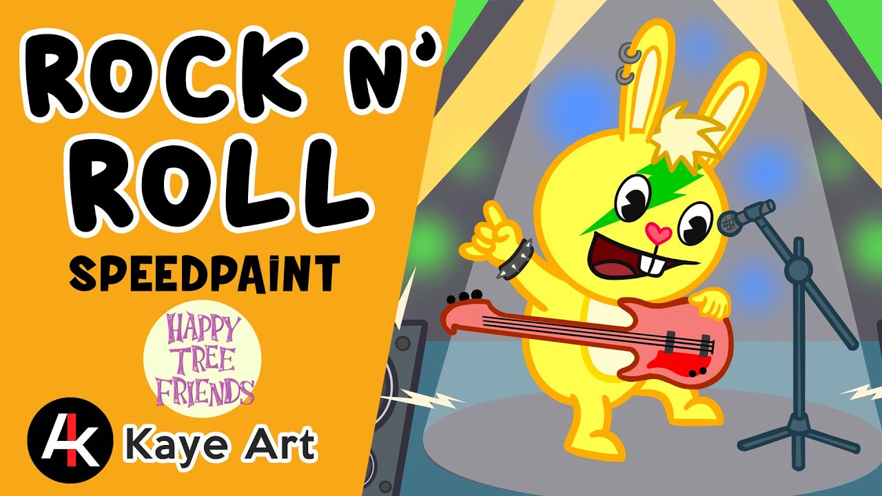 Rock N’ Roll with Cuddles - Happy Tree Friends [SPEEDPAINT] - YouTube
