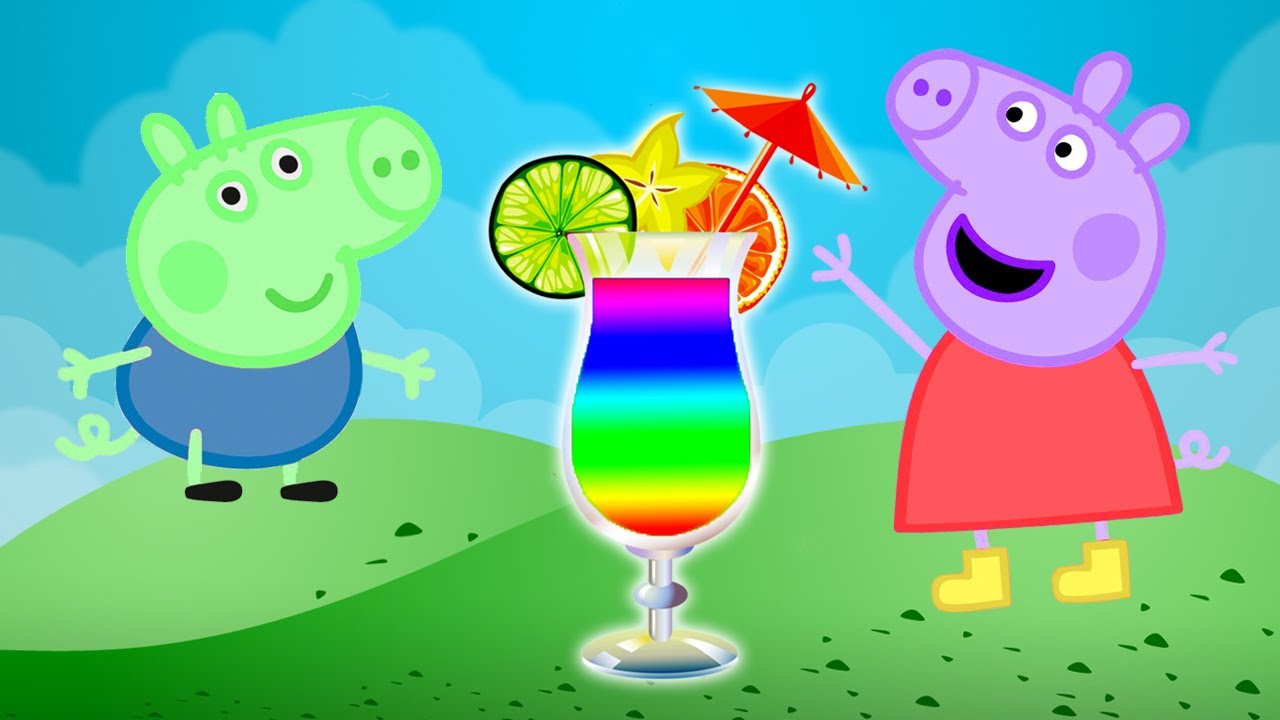Peppa Pig Drinking Colored Juice 🐷 🍹 Peppa Pig Family Kids Cartoons ...