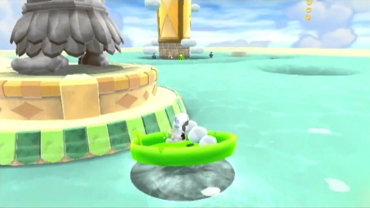 SMG2 - Starshine Beach Galaxy - Climbing the Cloudy Tower - YouTube