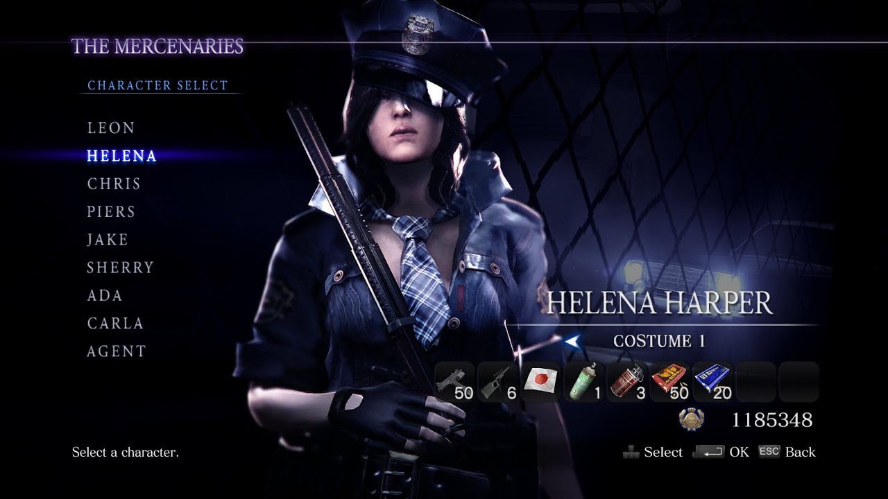 Resident Evil 6 The Mercenaries Helena Costume 1 Catacombs Full Combo ...