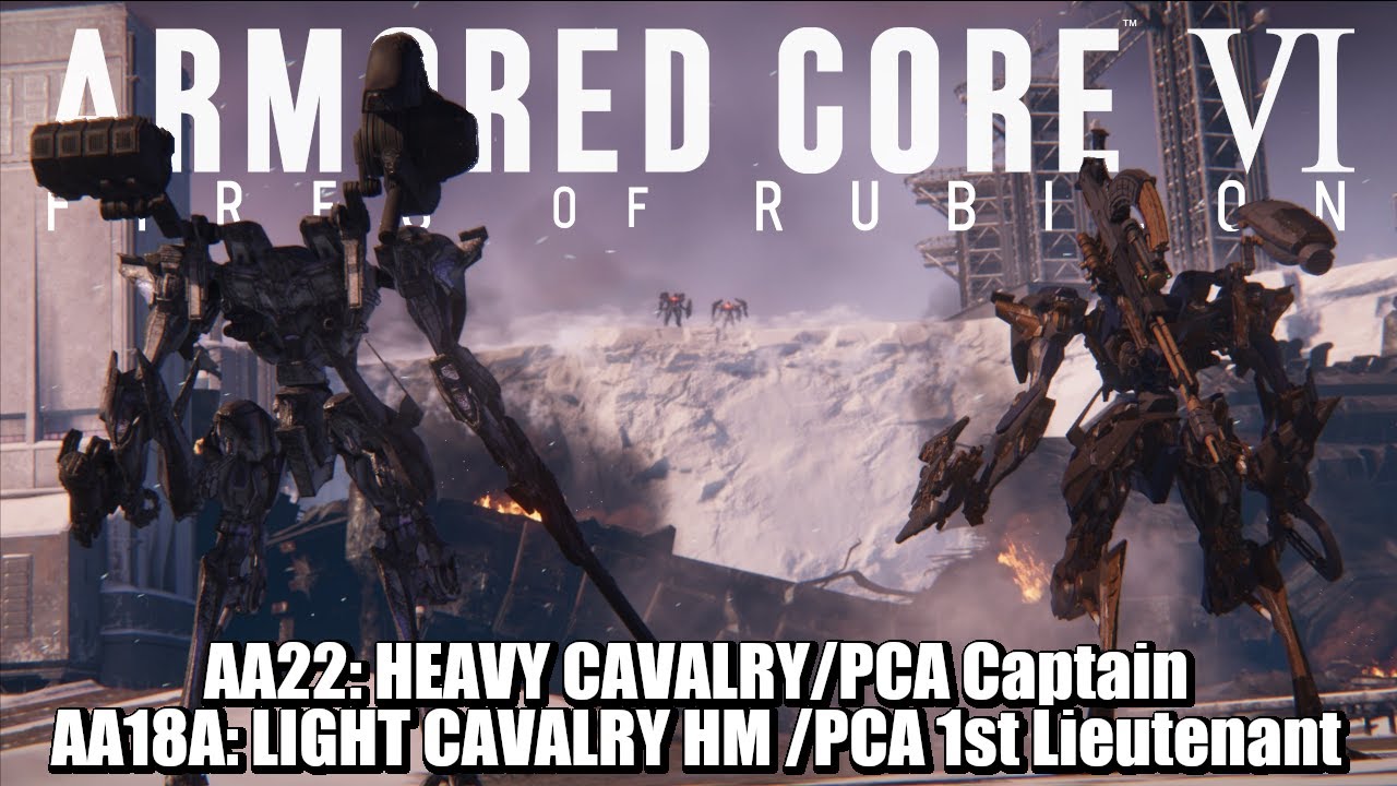 Armored Core 6 Boss Fight: A22: HEAVY CAVALRY and AA18A: LIGHT CAVALRY ...