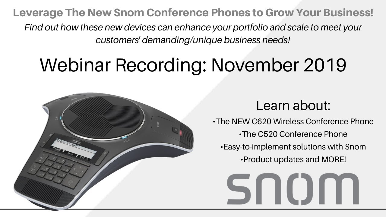 Snom C520 Wireless Conference Phone Webinar | November 2019 - YouTube