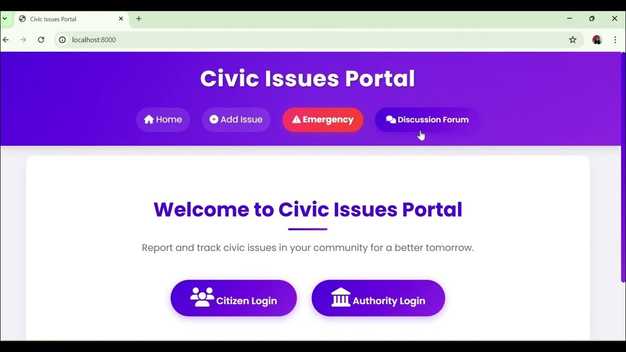 Civic Issues Reporting Portal using Node.js EJS - YouTube