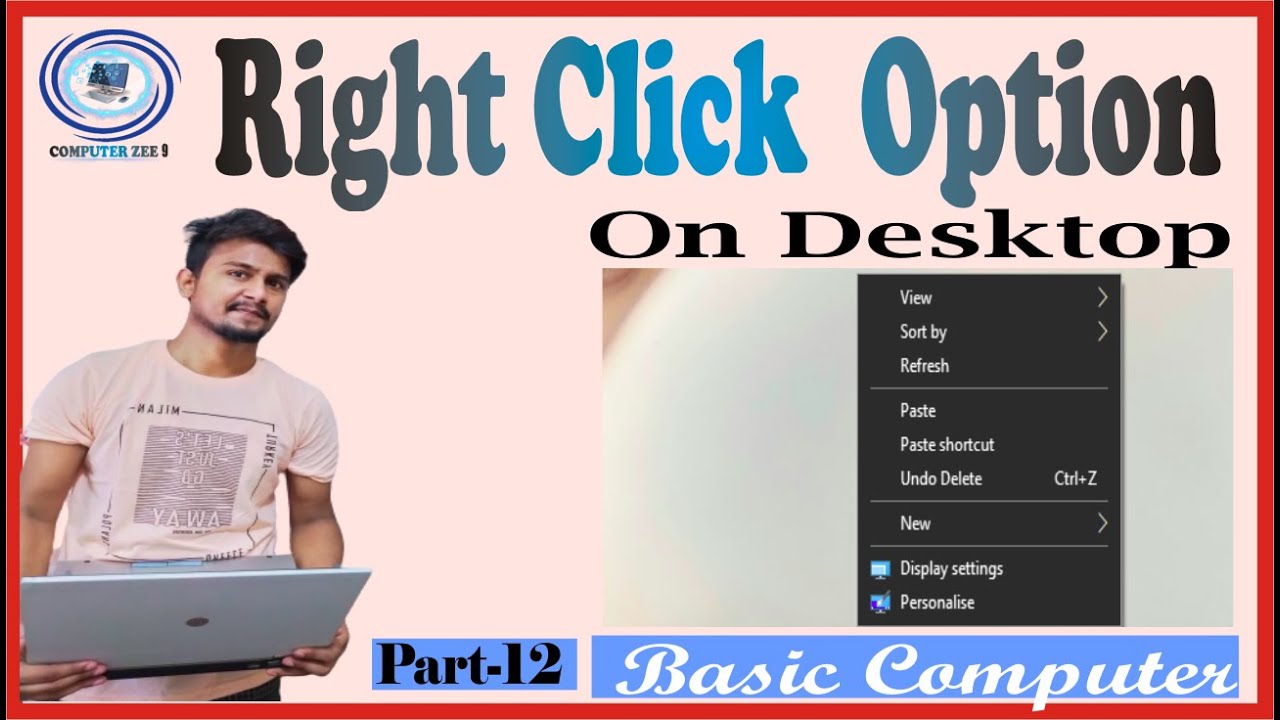 Desktop Basic | Computer Right Click Option | #computerightclick - YouTube