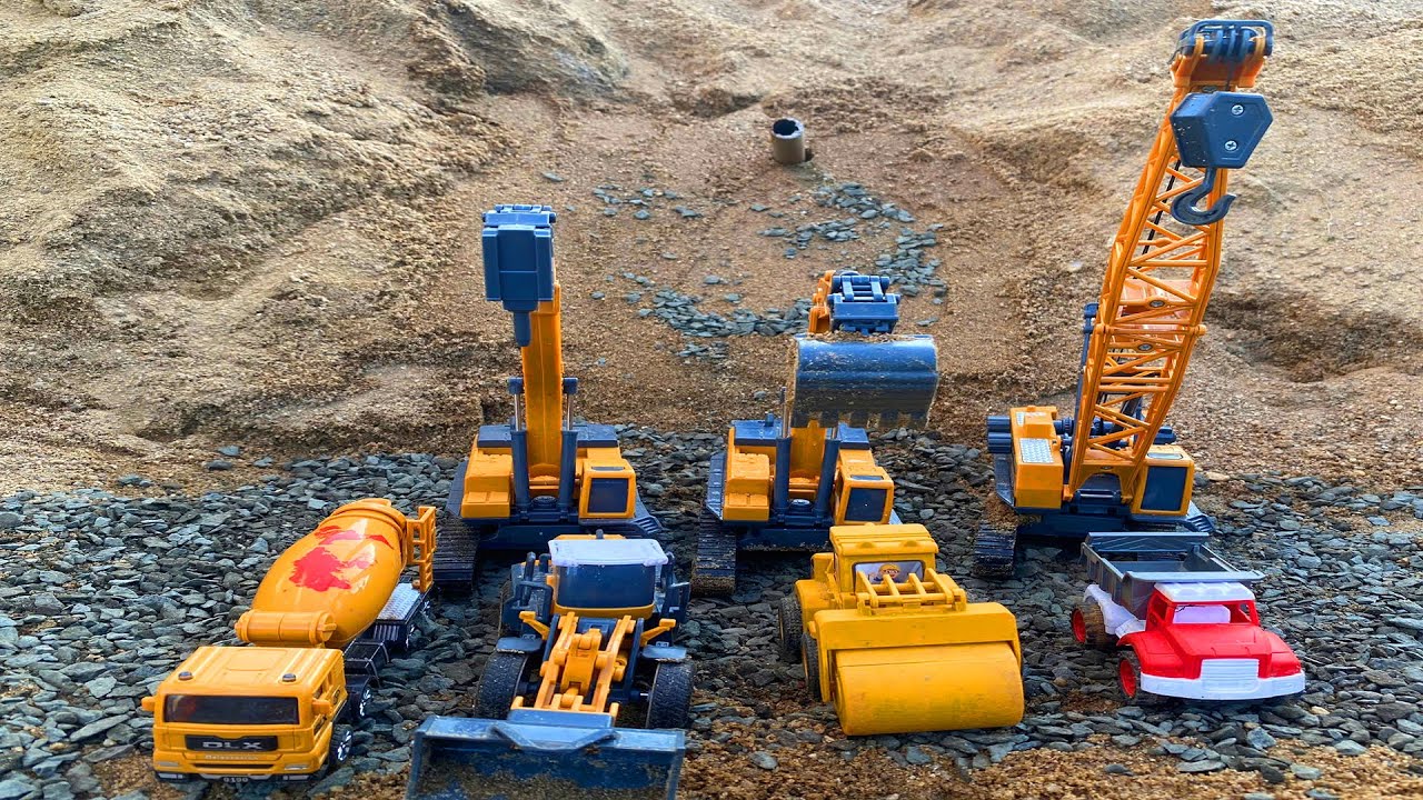 Let’s Play with Toy Construction Vehicles on the Sand! | Funny ...